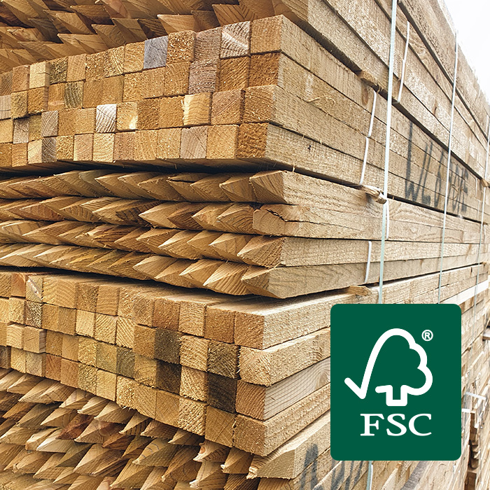 FSC® Certified Square Sawn Tree Stakes | British Hardwood Tree Nursery