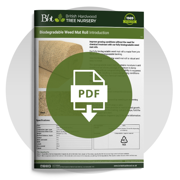 Biodegradable Weed Mat Rolls | Weed Control | British Hardwood Tree Nursery